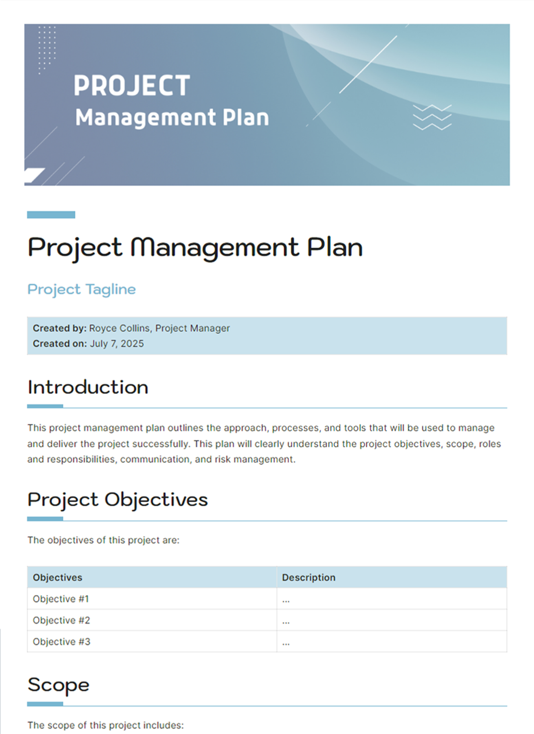 Project Management Template Bit Ai